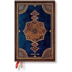 Paperblanks 18 Month Diaries 2023-2024 Safavid Indigo | Horizontal | Mini (95 × 140 mm)