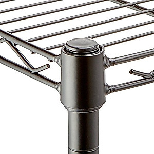 Duitrc Wire Shelving Unit Adjustable Steel Wire Rack Chrome, Heavy Duty Storage Shelving Unit On,Floor Standing Storage Rack Metal Organizer Wire Rack,for Garage Kitchen (Black, 3 - Tier)