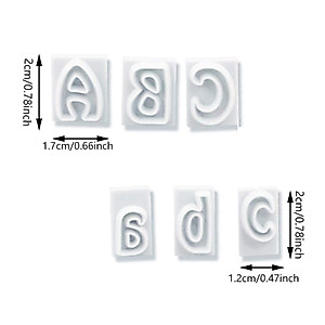 Mini Plastic Alphabet Cookie Cutter Fondant Letter Cutters Symbol Cut Outs Molds Upper & Lower Letter Stamps, 0.5 Inch