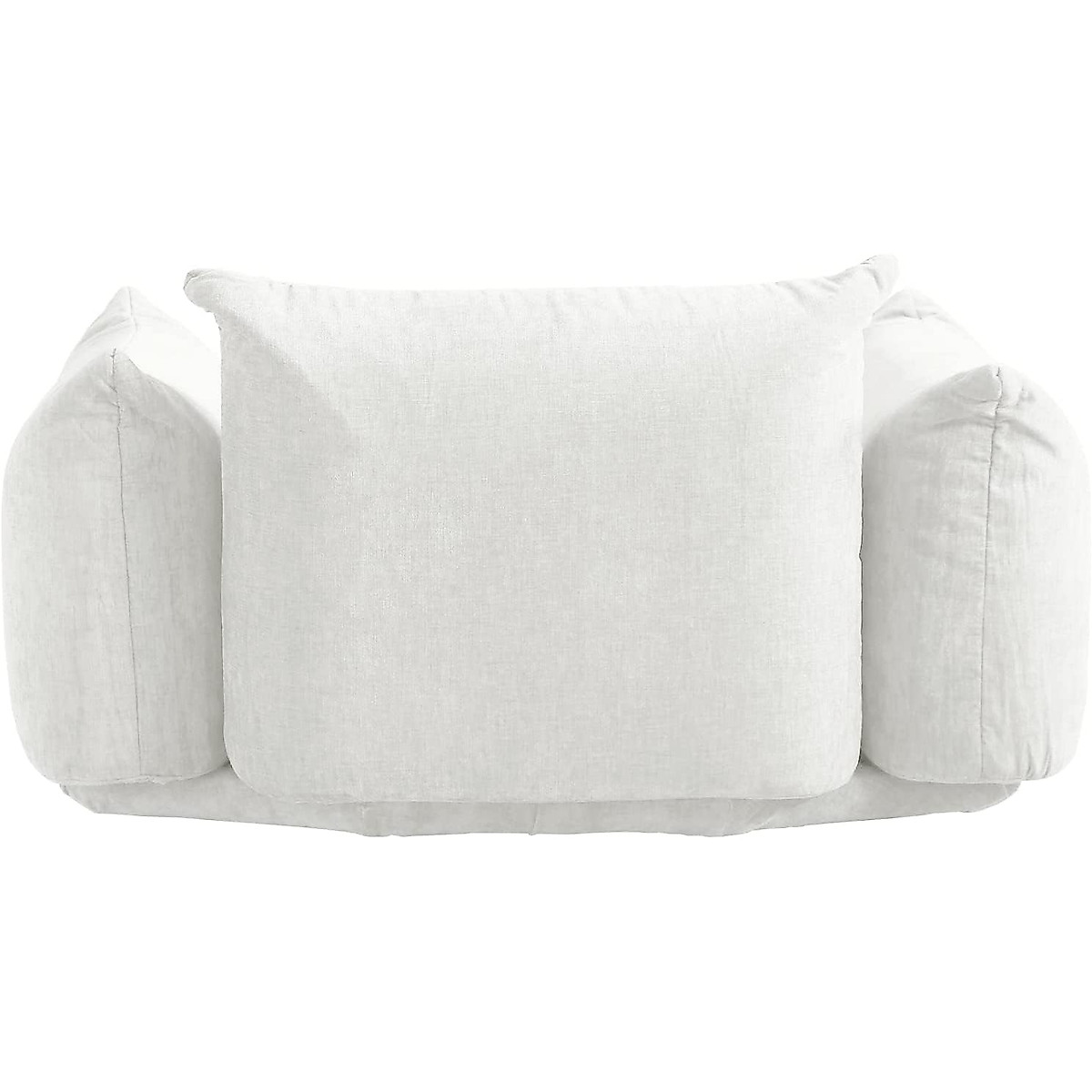 JACH Mid-Century Modern Comfy Sofa Couch with Thick Cushion, Chenille Single Accent Chair Deep Seat Couches, 50" Plush Sofas Furniture for Small Spaces Living Room Bedroom Office Apartment, White