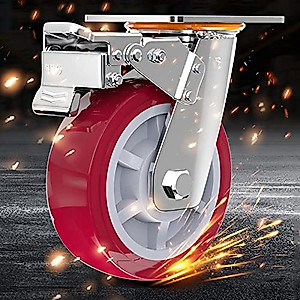 Silent Caster For Furniture, 360 Degree Swivel Castors, Swivel Trolley Furniture Caster With Brakes, Swivel Wheels Designed For Furniture, Workbench, Welding Table, Swivel Casters Wheels 4pcs castor w