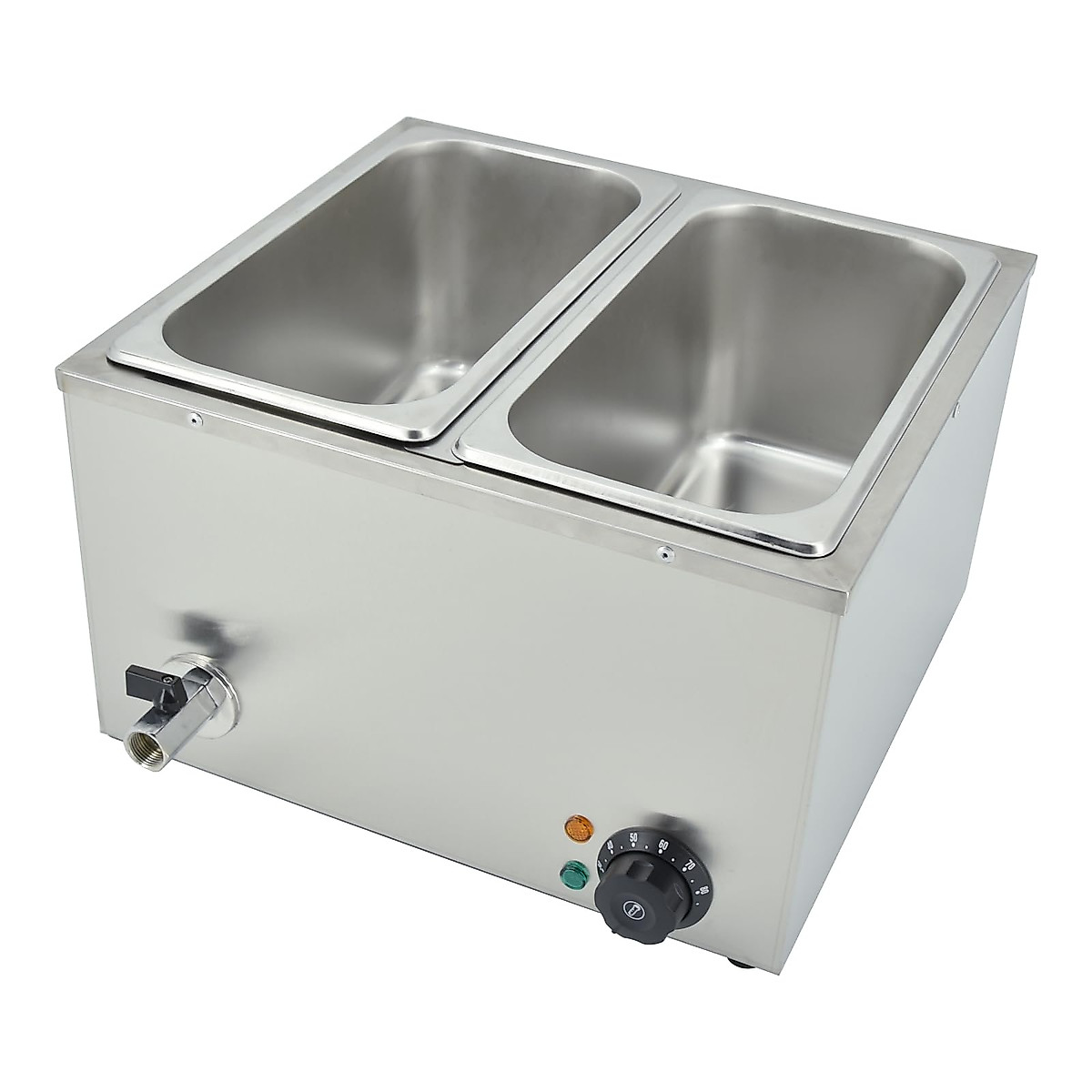 DULNICE Electric Food Warmer with Temperature Control - 1350W Commercial Stainless Steel Bain Marie for Catering and Restaurants