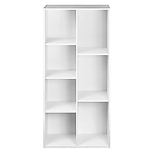 Amazon Basics 7-Cube Organizer Bookcase, White