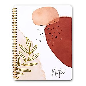 ZICOTO Aesthetic Spiral Notebook Journal For Women - Cute Abstract 10.5" x 8.5" College Ruled Notebook With Large Pockets, Lined Pages and Hardcover - Perfect to Stay Organized at Work or School