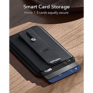 ESR Magnetic Wallet, Compatible with MagSafe Wallet, 3-Card Holder, Vegan Leather, for Secure-Grip Finger Loop, for iPhone 15/14/13/12 Series, Not for 13/12 Mini, Black