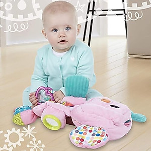 Playskool Fold 'n Go Elephant Stuffed Animal Tummy Time Toy for Babies 3 Months and Up, Pink (Amazon Exclusive)