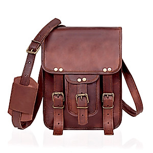 Vintage Tablet Genuine Vintage Leather ipad/tab/Kindle Satchel Crossbody Shoulder Bag 11 Inch