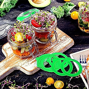 12 Pcs Replacement Silicone Gasket Seals for Jars Leakproof Airtight Rubber Sealing Rings for Regular Mouth Canning Jar, 3.75 Inches (Green)