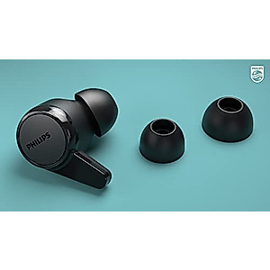 PHILIPS T1207 True Wireless Headphones with Up to 18 Hours Playtime and IPX4 Water Resistance, Black