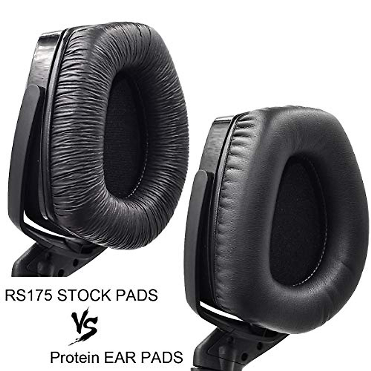 defean RS165 175 185 195 Upgrade Quality Ear Pads Replacement Ear Cushion Foam Compatible with Sennheiser HDR RS165,RS175, RS185,RS195 RF Wireless Headphone,Added Thicknes(Protein Leather)