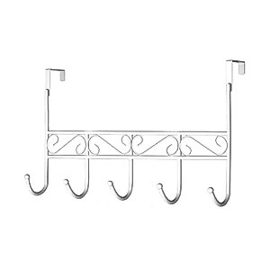 qczoyp Over The Door Hooks - Towel Rack Coat Rack, Heavy Duty Towel Hooks for Bathrooms, Clothes, Belt, Robes, Door Hanger Hook - 5 Hooks