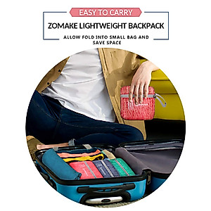 ZOMAKE 25L Ultra Lightweight Packable Backpack - Foldable Hiking Backpacks Water Resistant Small Folding Daypack for Travel(Red)
