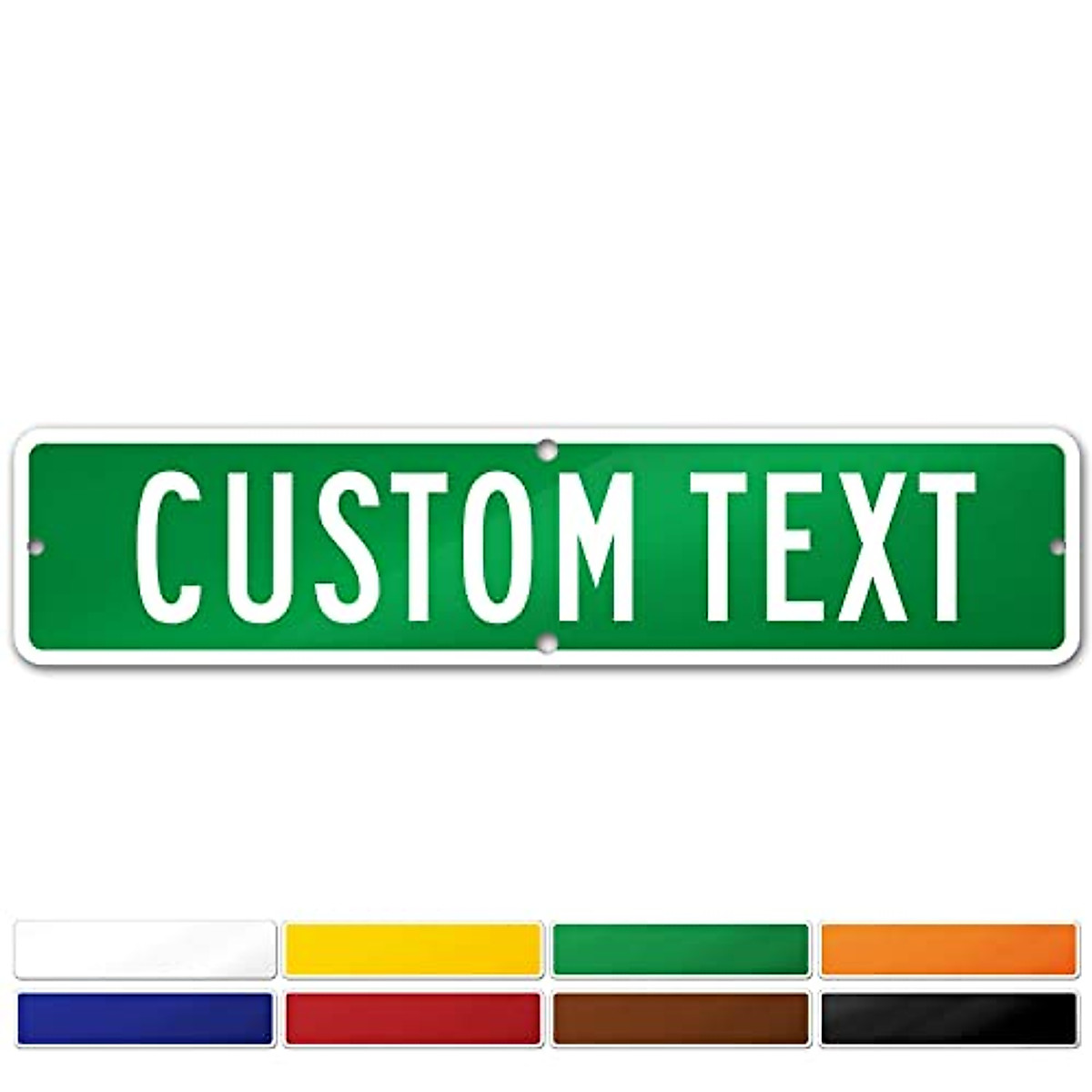 Street Sign, Custom Road Signs, 8 Colors, Single/Duplicate Sign Option, Reflective/Non Reflective, Screws Option, 4x18 Inch, Thick Rust-Free AlumaBond, (Classic) Made in USA By My Sign Center