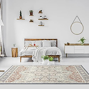 LUXE WEAVERS Floral Bohemian Cream 8x10 Area Rug