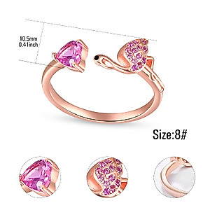 TANGPOET Flamingo Ring for Women Statement Rings 925 Sterling Silver Open Adjustable Ring Birthday Present Flamingo Gifts for Friend Mom Wife