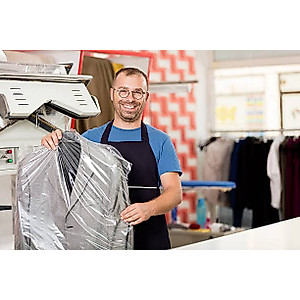 ZMDREAM Plastic Garment Bags Transparent Clothing Cover for Dresses and Suits Dry Cleaner Covers Pack of 50 (23Wx35L)