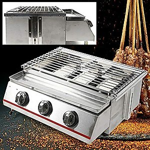 3 Burner Gas BBQ Stainless Steel Portable Grill Cooker Outdoor smokeless