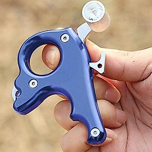 Zerone Archery Release Aids, 3 Finger Grip Thumb Caliper,Aluminum Alloy Bow Hinge Release for Compound Bow(Blue)