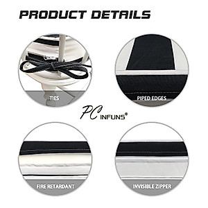 Pcinfuns Outdoor Bench Cushions,54 x 18 x 3 Inch Patio Furniture Water-Resistant Chair Cushion,Loveseat Garden Sofa Settee Couch Swing Pads with Handle and Adjustable Straps,Black White