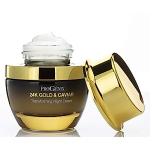 ProGenix Retinol Night Cream With Hyaluronic Acid Skin Care Moisturizer Lotion, 24kt Gold + Vegan Green Caviar For Diminishing Fine Lines, Wrinkles, & Dark Spots. 1Oz