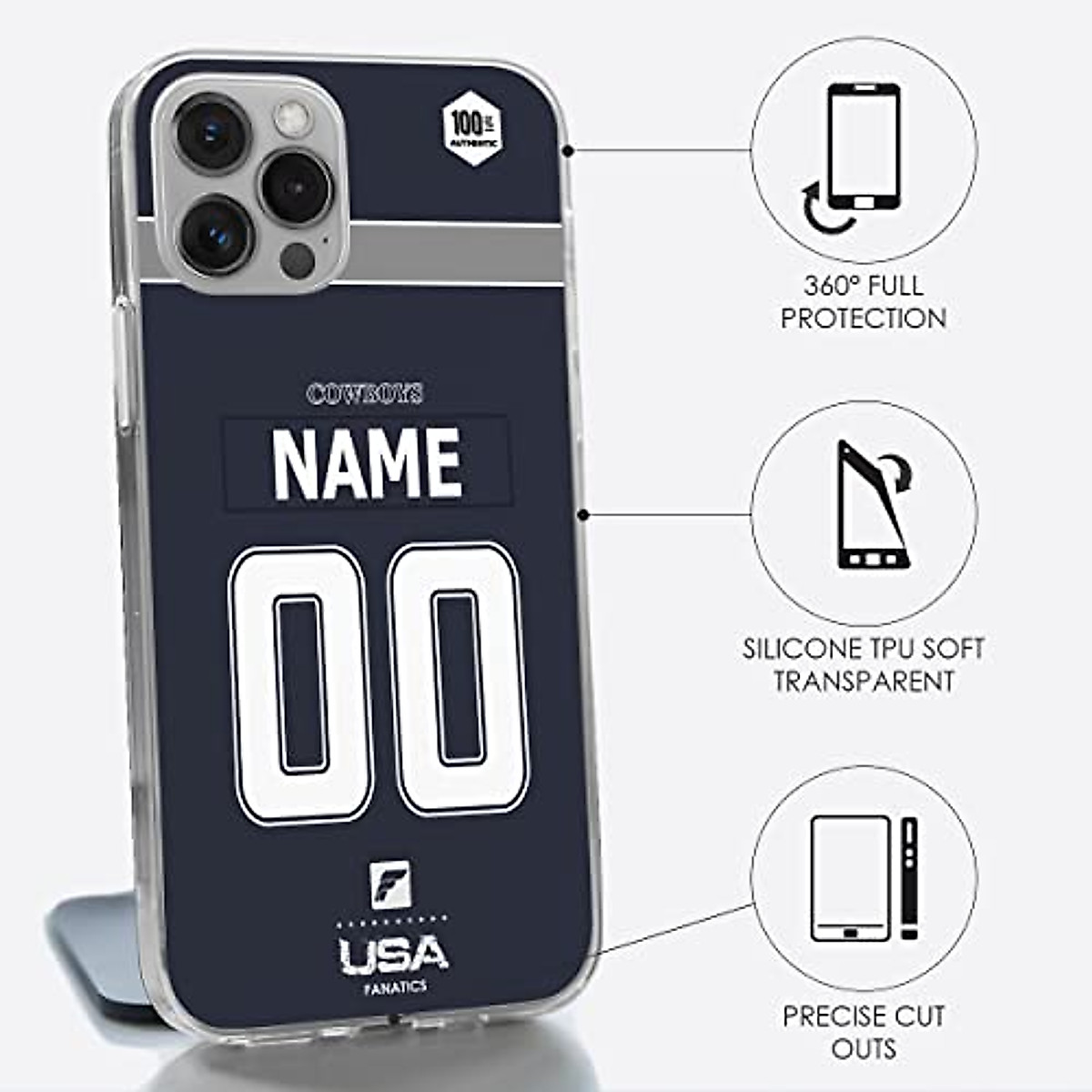 Football Phone Case Dallas Texas USA Design Silicone Transparent - Compatible iPhone and Samsung (Samsung Galaxy A42 5G)