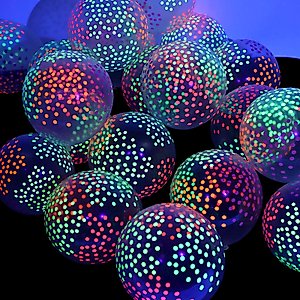 Sumind 50 Pieces Neon Glow Balloons Blacklight Reactive Fluorescent Mini Polka Dots Balloons Blacklight Party Balloons Glow in the Dark Neon Latex Balloons for Birthday Wedding Arch Party Decoration