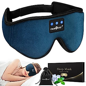 MUSICOZY Sleep Headphones Bluetooth 5.2 Headband Breathable 3D Sleeping Headphones, Wireless Eye Mask Sleep Earbuds for Side Sleepers Women Office Air Travel Cool Tech Gadgets Unique Gifts, Pack of 2