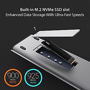 j5create USB C Dual 4K 60Hz Display Docking Station (12-in-1), Built-in M.2 SSD Slot, HDMI, DisplayPort, 10Gbps USB-A, Card Reader, PD 100W, Ethernet, for 2021 MacBook Pro (JCD552)