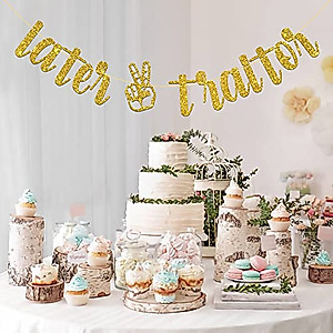 MonMon & Craft Later Traitor Banner / We'll Miss You Banner / Job Change / Going Away Last Day Party / Retirement Banner / Graduation Party Supplies Gold Glitter