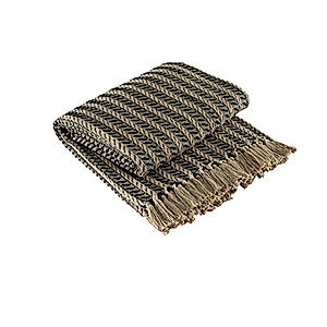 Park Designs Black & Tan Cable Throw Blanket