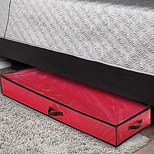 Christmas Storage Organizer – Spacious Under-bed Holiday Wrapping Paper Container –Perfect for Gift Wrap, Bags, Ribbons, Bows, Cards, Wrapping Supplies and Many More