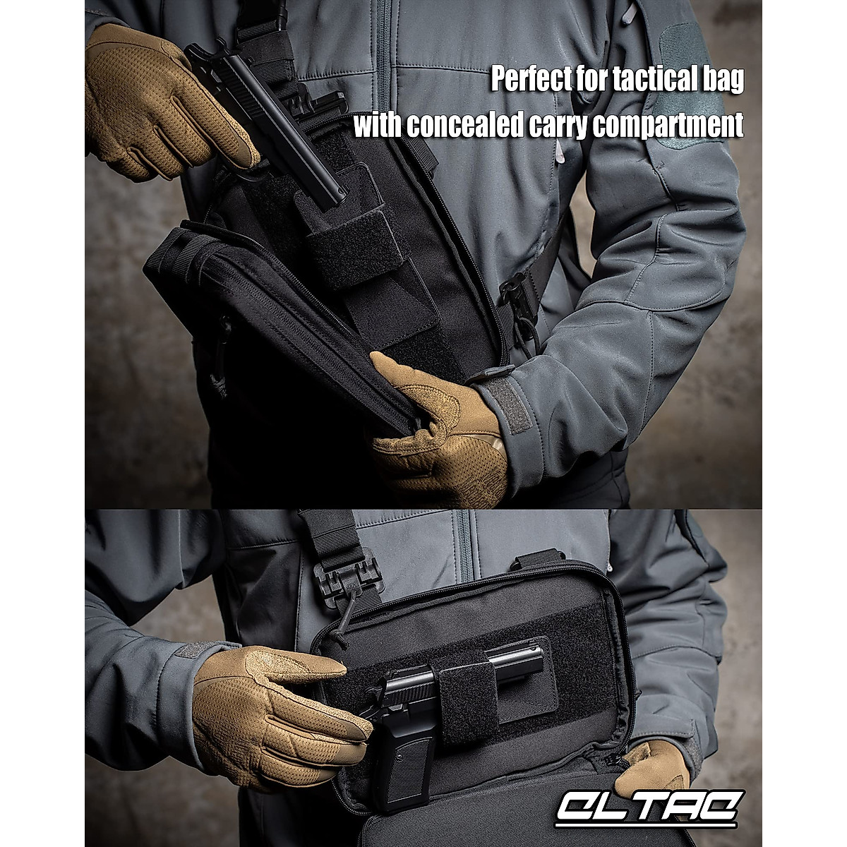 Pistol Holster for Concealed Carry, CCW Universal Holster for Gun Storage, Hook&Loop Handgun Holster for Men and Women, Ambidextrous