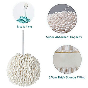 CHOOSE HOME Chenille Hand Towel Ball Fast Drying Handball Absorbent Soft Towel for Kitchen Bathroom 3 Pack