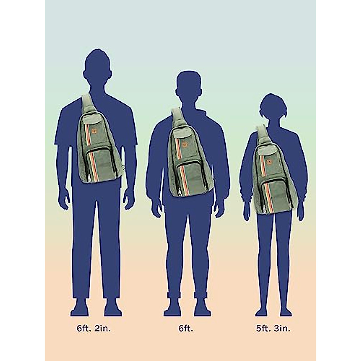 Ocean Pacific Crossbody Sling Bag for Travel, Sports, Beach, Hiking, Work, Casual Daypack for Men Women (Olive)