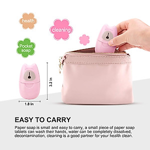 Portable Disposable Soap Sheets, Mini Portable Hand Washing Travel Hiking Washing Hand Bath Toiletry Paper Soap Sheets Bathing Soap (6 Boxes)