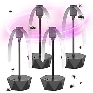 Fly Fans for Tables, Fly Fans Keep Flies Away from Patio, Portable Outdoor Picnic Fan with Holographic Blades for Picnic, Party, Restaurant, Kitchen, Camping and BBQ 4 Pack
