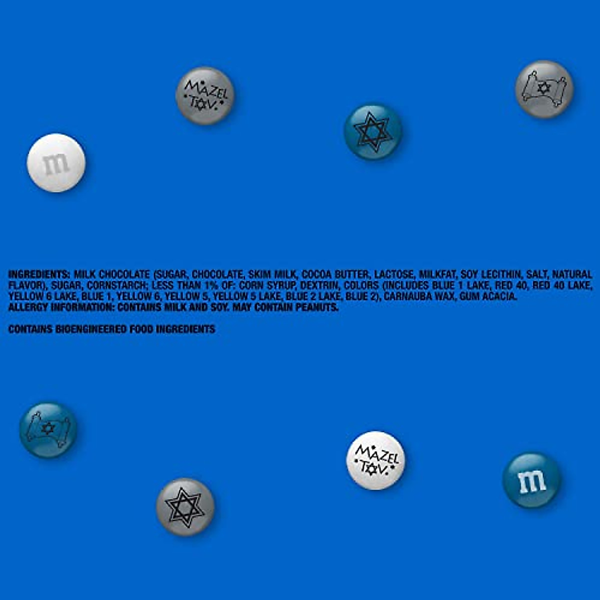 M&M'S Pre-Designed Bar Mitzvah Milk Chocolate Candy - 2lbs of Bulk Candy in Resealable Pack for the Bar Mitzvah Party Sweet Stuff for DIY Commemorative Bar Mitzvah Gift or Party Favors