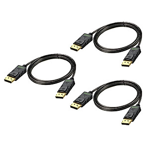 UVOOI DisplayPort to DisplayPort Cable 3-Pack, 6 Feet, 4K Display Port DP to DP Cord 6FT [4K@60Hz, 2K@165Hz, 2K@144Hz] Compatible with All Display Port Devices