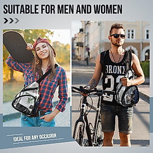 Silkfly 6 Piece Transparent Sling Bag Transparent Backpack Stadium Approved Plastic Clear Shoulder Crossbody Backpack with Water Holders for Sports Event Concert Travel Stadium