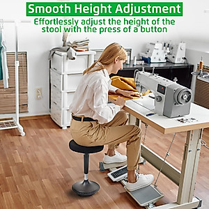 Wobble Stool Standing Desk Chair Ergonomic Tall Adjustable Height sit Stand-up Office Balance Drafting bar swiveling Leaning Perch Perching high swivels 360 Computer Adults Kids Active Sitting Black