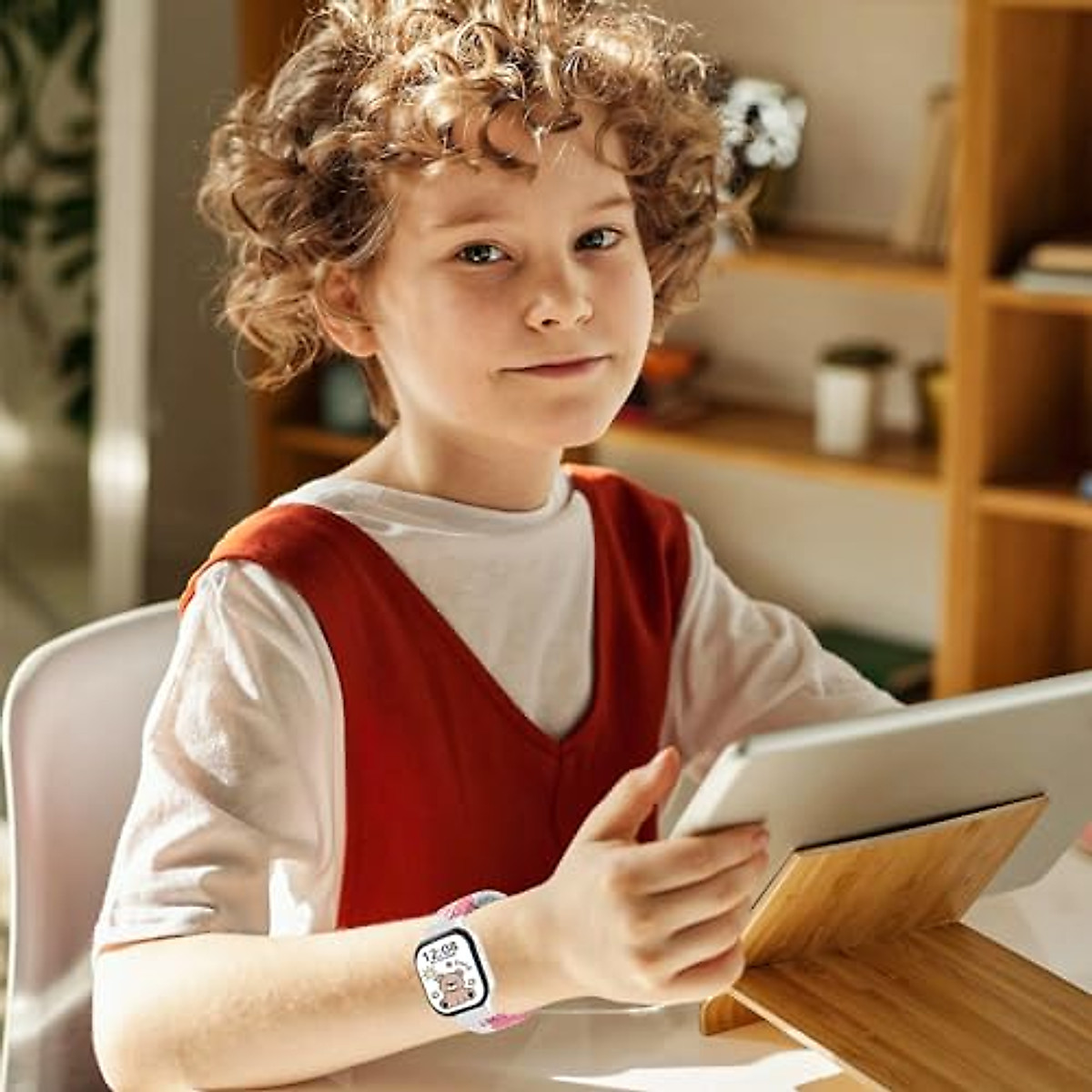 Khxriypha 2 Pack Nylon Braided Band Replacement for Kids Compatible with Gizmo Watch Edition/Gizmo Watch 3/2/1 Gabb Watch/SyncUP Watch 20mm Kids Breathable Solo Loop Stretchy Strap for Boys Girls