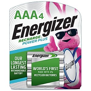 Energizer AAA Rechargeable Batteries, High Capacity Pre-Charged (4 Count)