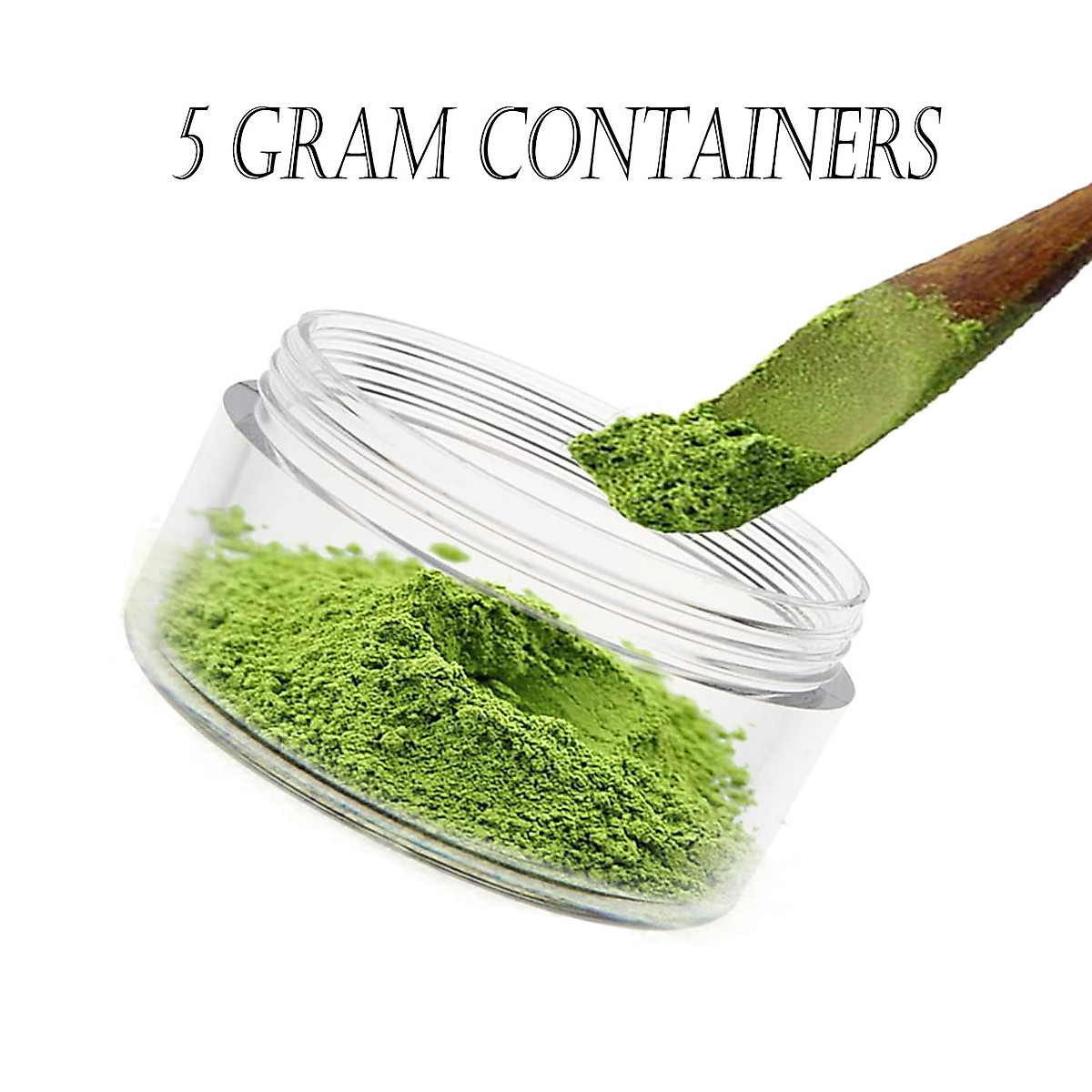 ZEJIA 5 Gram Sample Containers with Lids, Mini Makeup Containers, Empty Plastic Travel Cosmetic Containers with Labels(50 Count, Pink Lid)