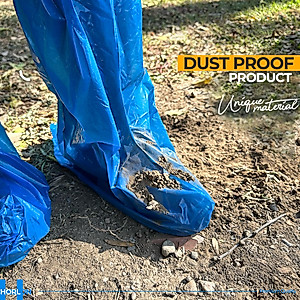 Large Thicker Boot And Shoe Covers Disposable Non-Slip 50 Pack (25 Pairs) Waterproof Durable Reusable Rain, Outdoor Indoors Overshoes, Fit Up To Men's 13, Blue, 20 Tall, Horlon