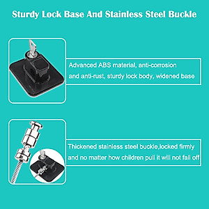 FANYAQIN Fridge Lock, 2 Pack Refrigerator Lock for Kids with Keys, Child Locks for Cabinets, Drawers, Refrigerator, Oven, Toilet, Adhesive Cabinet Locks Childproof Black