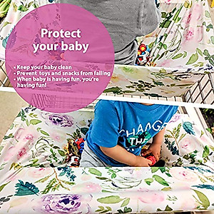 Pobi Baby Premium Multi-Use Cover - Nursing Cover, Baby Car Seat Covers, Shopping Cart, High Chair, and Breastfeeding Cover - Ultra-Soft, Stretchy, and Versatile Floral Scarf for Baby and Mom (Allure)