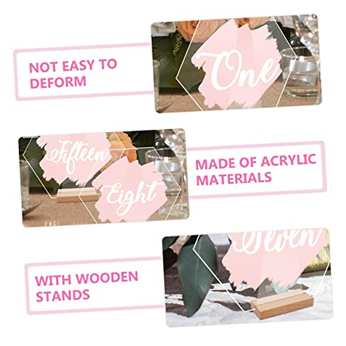 TOKIDNY 10 Pcs Hexagonal Table Dining Room Table Decor Reception Table Number Wedding Sign Dinner Table Decor Wedding Decor Cafe Table Numbers Wedding Place Sign Acrylic Table Numbers Sign