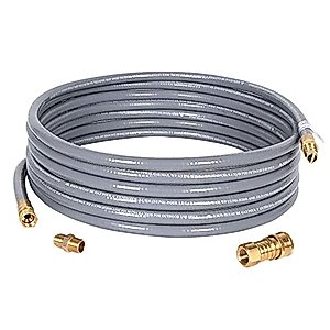 GGC 24 Feet 3/8 inch ID Natural Gas Hose with Quick Connect Fittings Assembly for Low Pressure Appliance -3/8 Female Pipe Thread x 3/8 Male Flare Quick Disconnect - CSA Certified