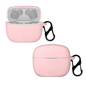 kwmobile Case Compatible with JBL Tune 215TWS Case - Silicone Cover Holder for Earbuds - Dusty Pink