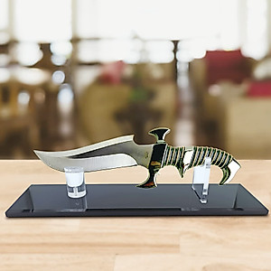 JVNZAM Acrylic Knife Display Stand Fixed Blade Knife Collection Decorative Sword Stand Display Stand Holder for Single Knife Rustic Cabin Home Decor (Transparent )